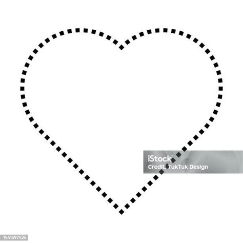 Heart Shape Dotted Symbol Icon Vector For Creative Graphic Design Ui Element Stock Illustration