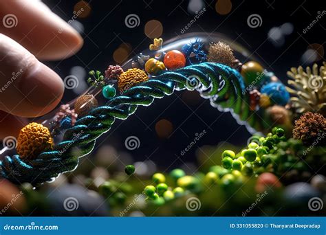 A Fantasy Depiction Of The Evolution Of Life With A Dna Strand