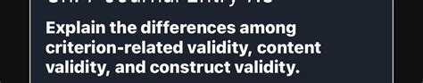 Solved Explain The Differences Among Criterion Related