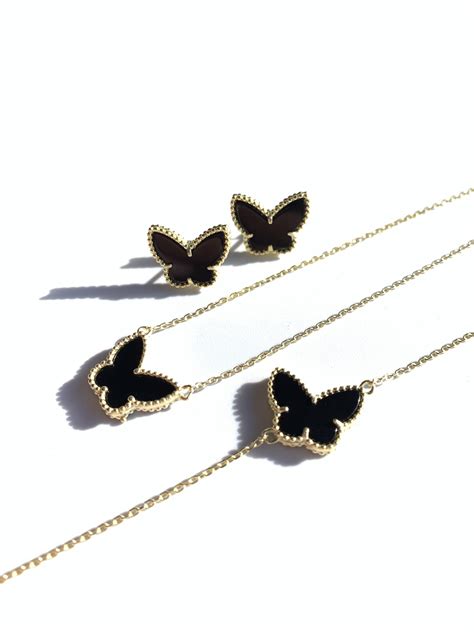 Drugelių Kolekcija Auksinis Oniksas Ajewelry