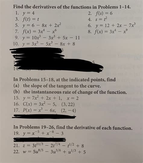 Solved Find The Derivatives Of The Functions In Problems Chegg
