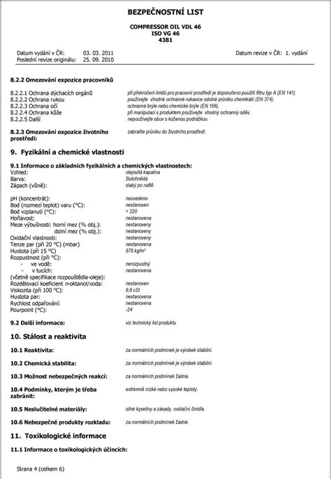 COMPRESSOR OIL VDL 46 - PDF Stažení zdarma