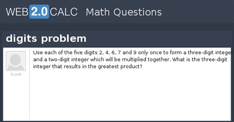 view question digits problem