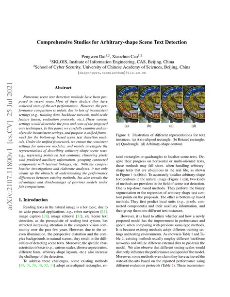 Pdf Comprehensive Studies For Arbitrary Shape Scene Text Detection