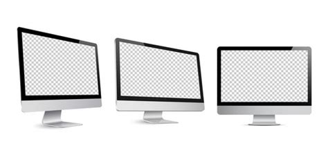 Set Computer Monitor Notebook Royalty Free Vector Image