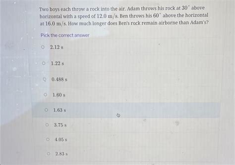 Solved A Bride Throws Her Bouquet Up 60∘ At 650 Ms What