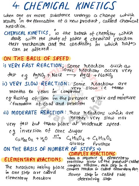 Chemical Kinetics Notes Pdf
