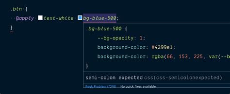 how to make vscode recognize tailwindcss syntax · tailwindlabs