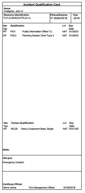 Incident Qualification Card