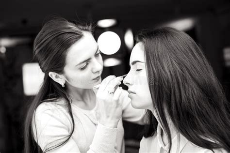 Makeup Artist Apply Makeup Stock Image Image Of Bride 68961687