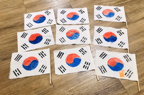 광복절미술활동 광목천으로 태극기 만들기 네이버 블로그