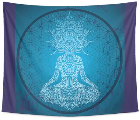 Download Flower Of Life Meditation Tapestry Placemat Png Image With
