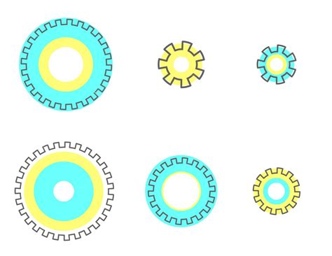 Premium Vector Flat Line Gears Colored Geometry