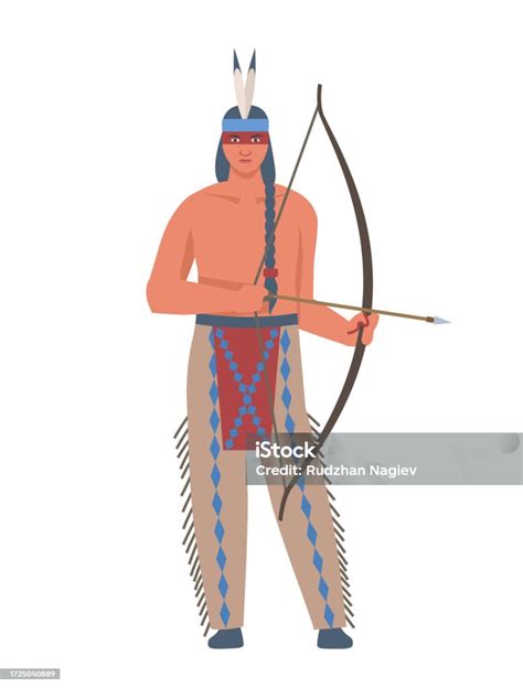 Native American Character Vector Stock Illustration Download Image