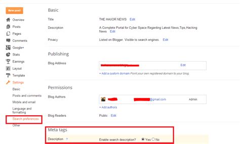 THE HAXOR NEWS How To Add Meta Post Description In Every Post Of Blog