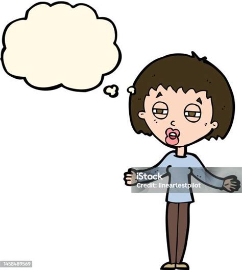 말풍선이 있는 의심스러운 여자 만화 캐릭터 귀여운에 대한 스톡 벡터 아트 및 기타 이미지 귀여운 기이함 낙서 드로잉 Istock