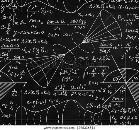 math vector seamless pattern formulas calculations stock vector