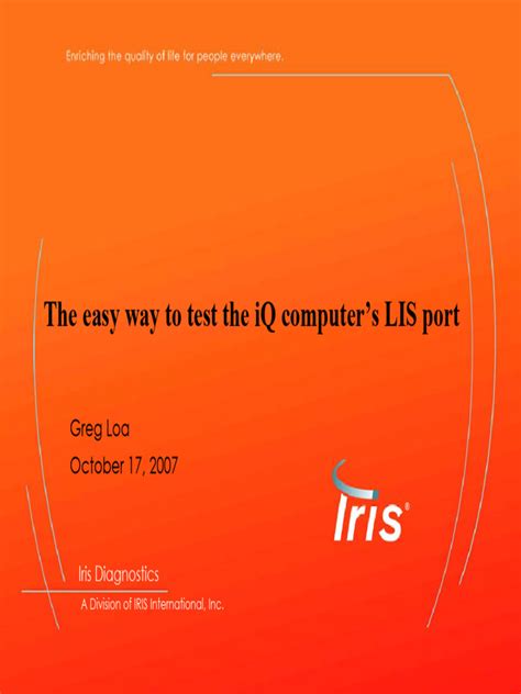 Iq Lis Port Testing Procedure Pdf System Software Computer Networking