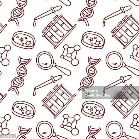 패턴 낙서 과학 생물학 학교를 위한 질감입니다 학교로 돌아 가기 생물학 수업 수업용 물체 피펫 플라스크 시험관 Dna 흰색 배경에 돋보기 Dna에 대한 스톡 벡터 아트 및