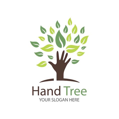 Premium Vector Human Hands And Tree With Green Leaves Logo Symbol Icon Illustration Vector