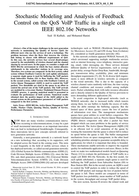 Pdf Stochastic Modeling And Analysis Of Feedback Control On The Qos