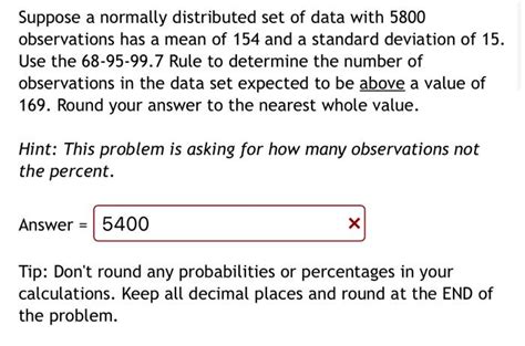 solved suppose a normally distributed set of data with 5800