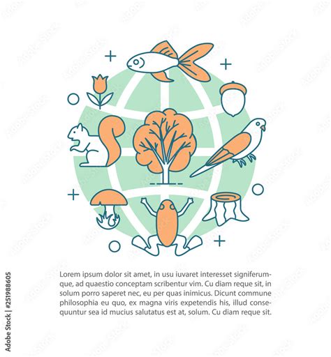 Biodiversity Concept Linear Illustration Stock Vector Adobe Stock