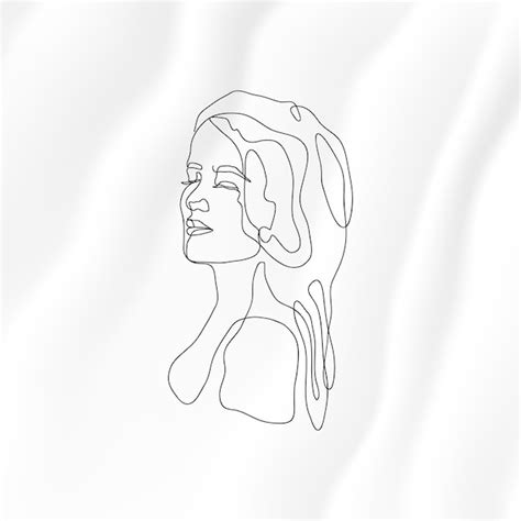 Premium Vector Hand Drawn Woman One Line Art Portraitfemale Portaits Continuous Line Illustration