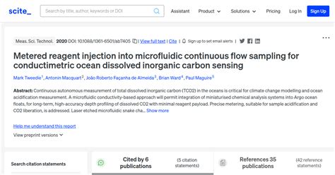 Metered Reagent Injection Into Microfluidic Continuous Flow Sampling For Conductimetric Ocean