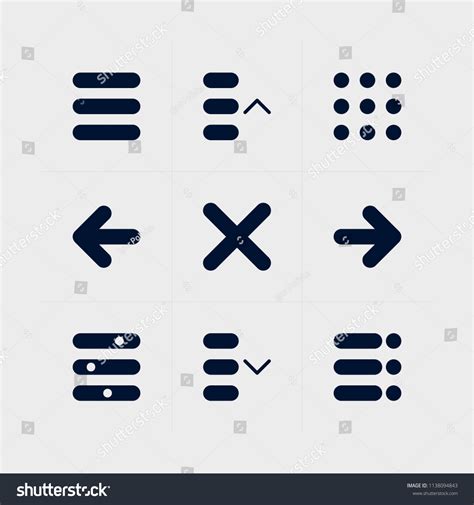 Menu Ui Icon Set Stock Vector Royalty Free 1138094843 Shutterstock