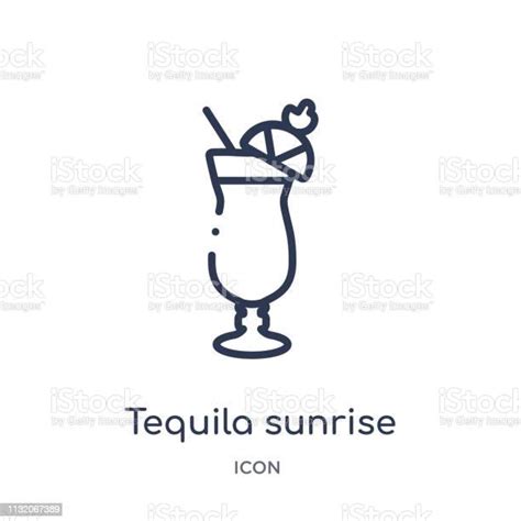 음료 개요 컬렉션에서 선형 테킬라 일출 아이콘입니다 얇은 라인 테킬라 일출 벡터 흰색 배경에 고립입니다 테킬라 일출 유행 그림 0명에 대한 스톡 벡터 아트 및 기타 이미지