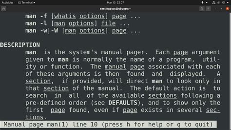 Man Linux Command Testingdocs