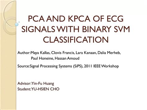 Pca And Kpca Of Ecg Signal Ppt