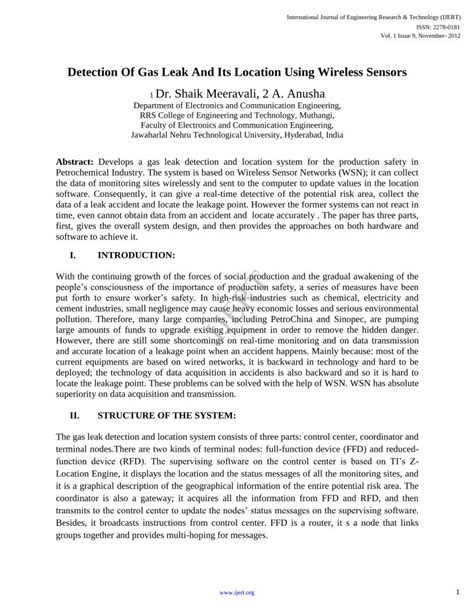 pdf detection of gas leak and its location using wireless sensors · a