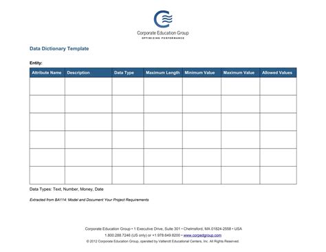 Data Dictionary Template Doc