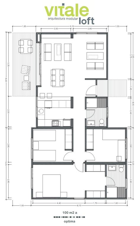 Modelo Optima 100 M2 Casas Modulares Prefabricadas Planos Para