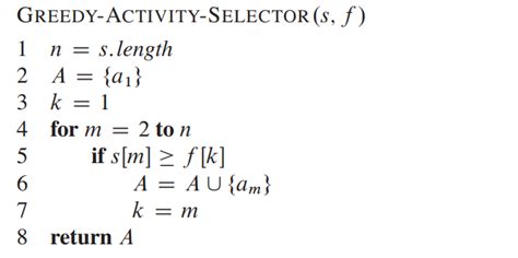 Activity Selection Algorithm