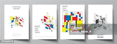 A4 형식 현대 표지 샘플의 벡터 레이아웃 안내 책자 전단지 책자 연례 보고서에 대 한 서식 파일을 디자인 합니다 추상 다각형 배경 화려한 모자이크 패턴 복고풍 바우하우스