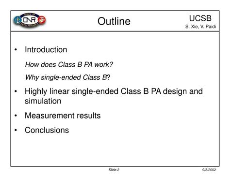 PPT High Linearity Class B Power Amplifiers In GaN HEMT Technology PowerPoint Presentation