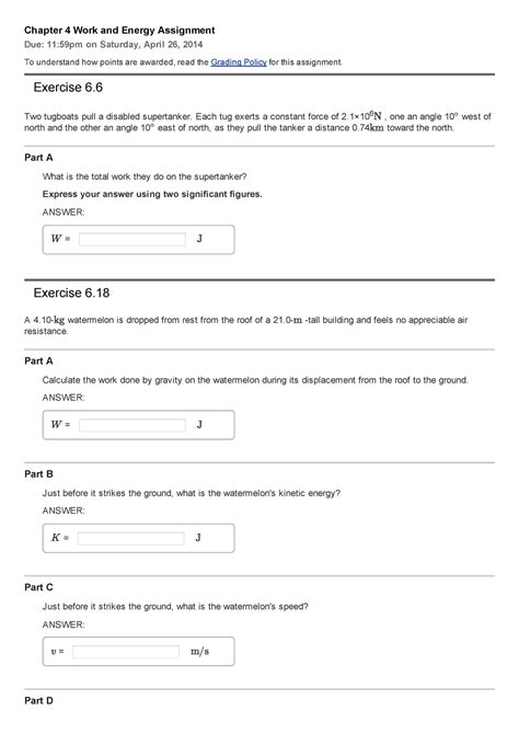 Chapter Work And Energy Assignment Chapter Work And Energy Assignment Studocu
