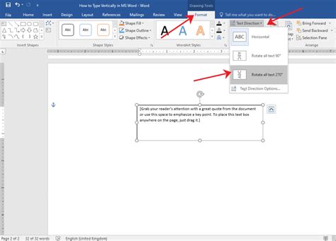 How To Type Vertically In MS Word OfficeBeginner
