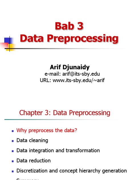 bab 3 data preprocessing arif djunaidy pdf data compression wavelet