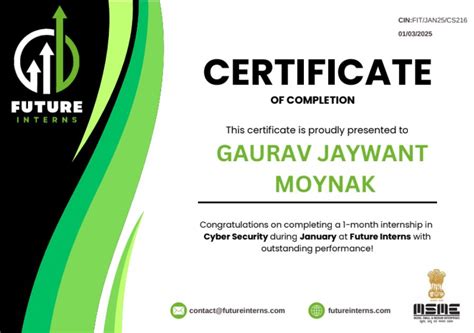 Cybersecurity Internship Learning Futureinterns Gaurav Moynak