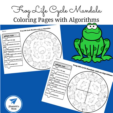 Frog Life Cycle Mandala Coloring Pages With Algorithms Jdaniel4s Mom