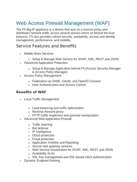 Web Access Firewall Management Pdf Web Service Proxy Server