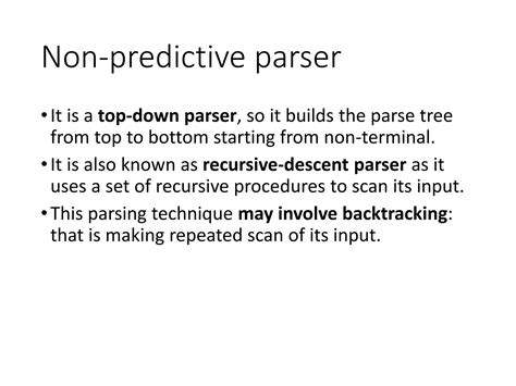 Non Predective Parser Ppt
