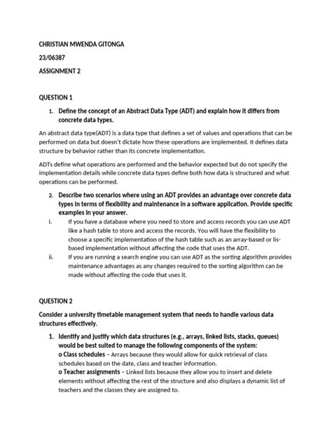 2306387 Assignment 2 Data Structures Pdf Data Management Applied