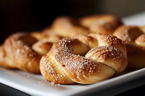 Soft Pretzel Close Ups Perfect Snack Photography Stock Illustration
