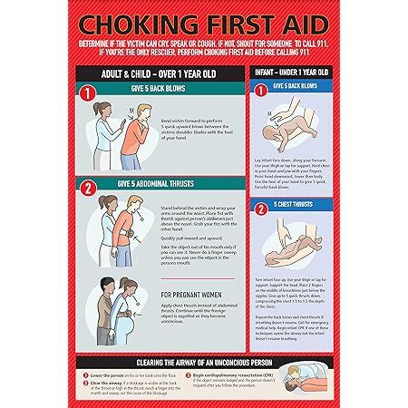 Amazon.com: Safety Choking Victim Poster Measures 12" x 18", Choking First Aid Poster for ...
