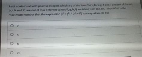 Solved A Set Contains All Odd Positive Integers Which Are Of